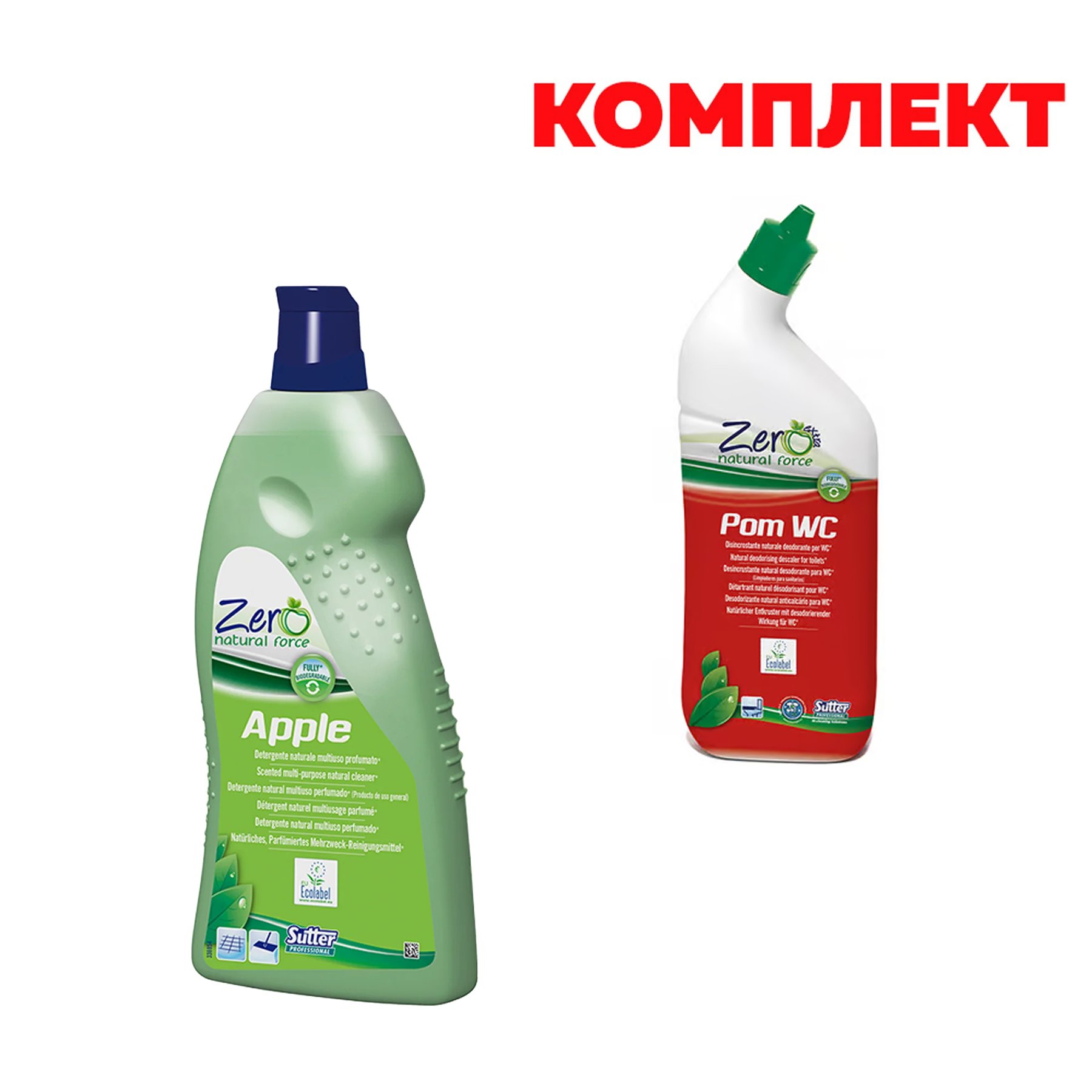 Sutter Препарат за почистване на под Zero Apple, 1 L, в комплект с ...