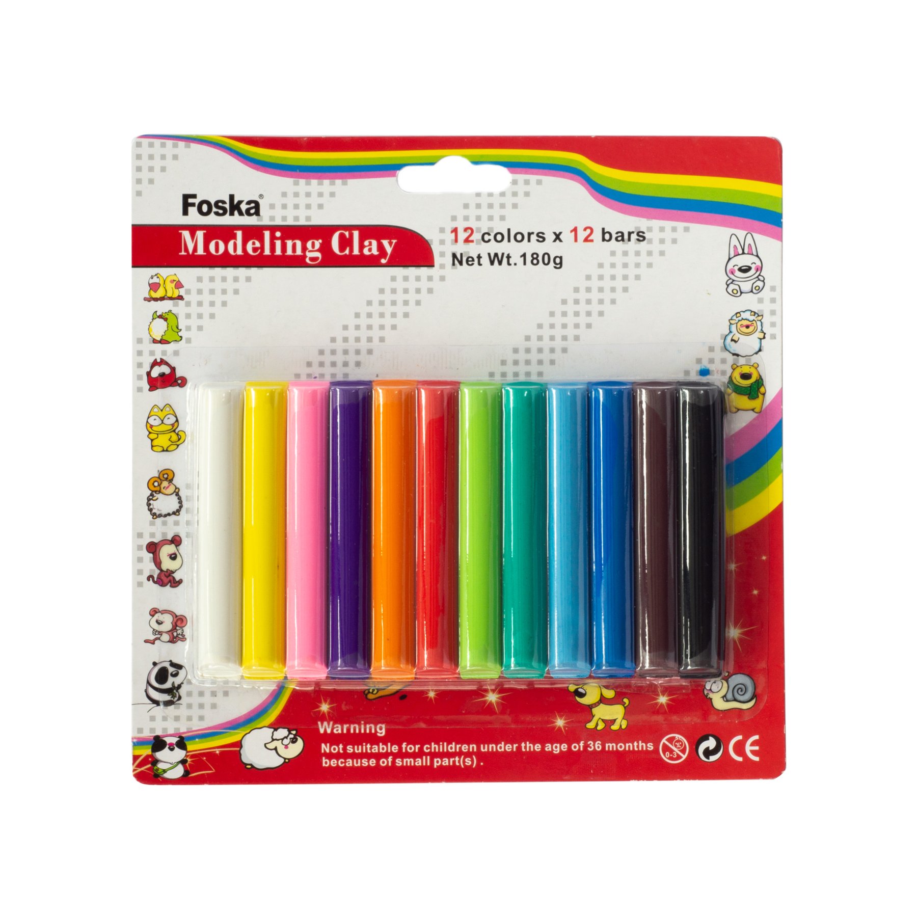 Foska Пластилин, 180 g, 12 цвята | USG